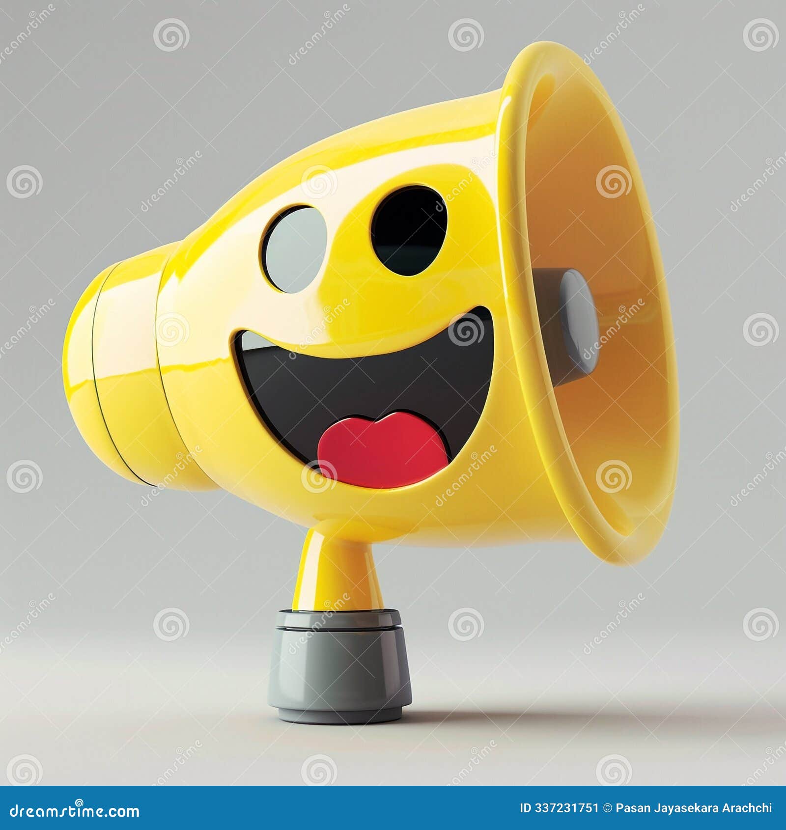 Smiley Face Making Announcement with Megaphone Stock Illustration ...