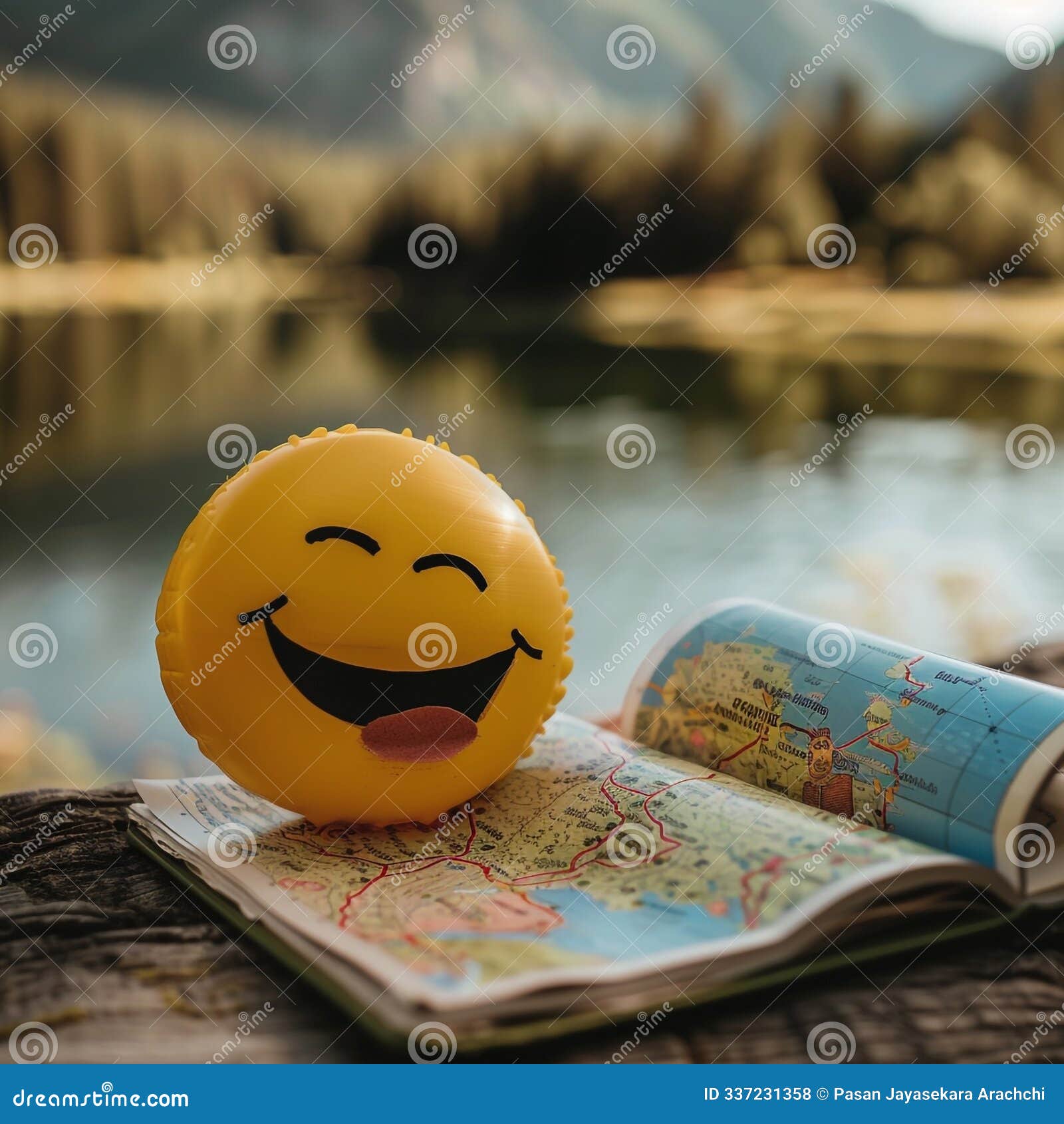 Smiley Face Planning Adventure with Map Stock Illustration ...