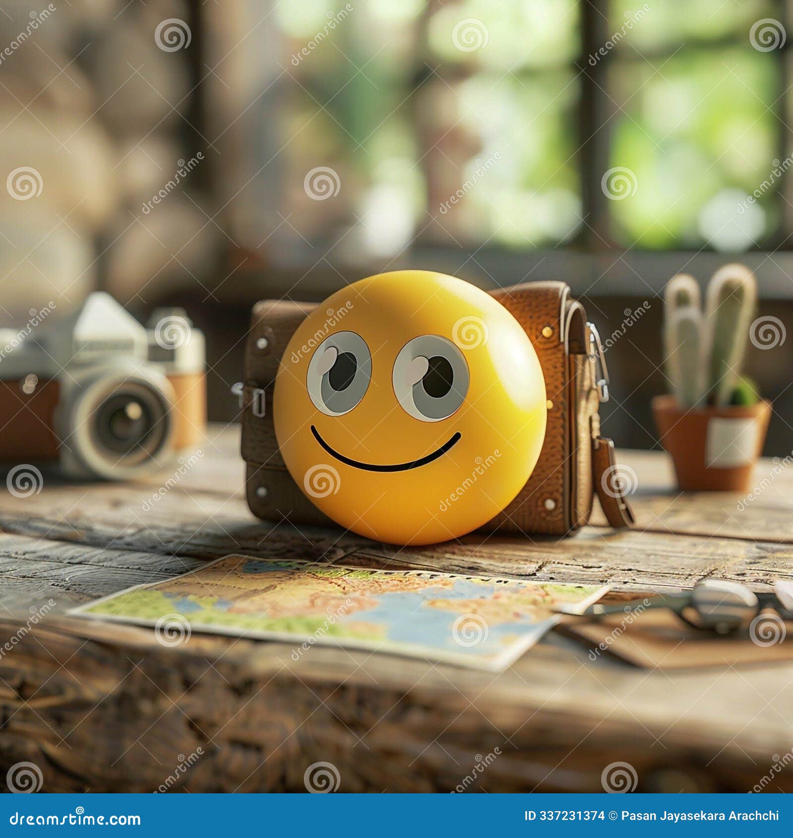 Smiley Face Planning Adventure with Map Stock Illustration ...