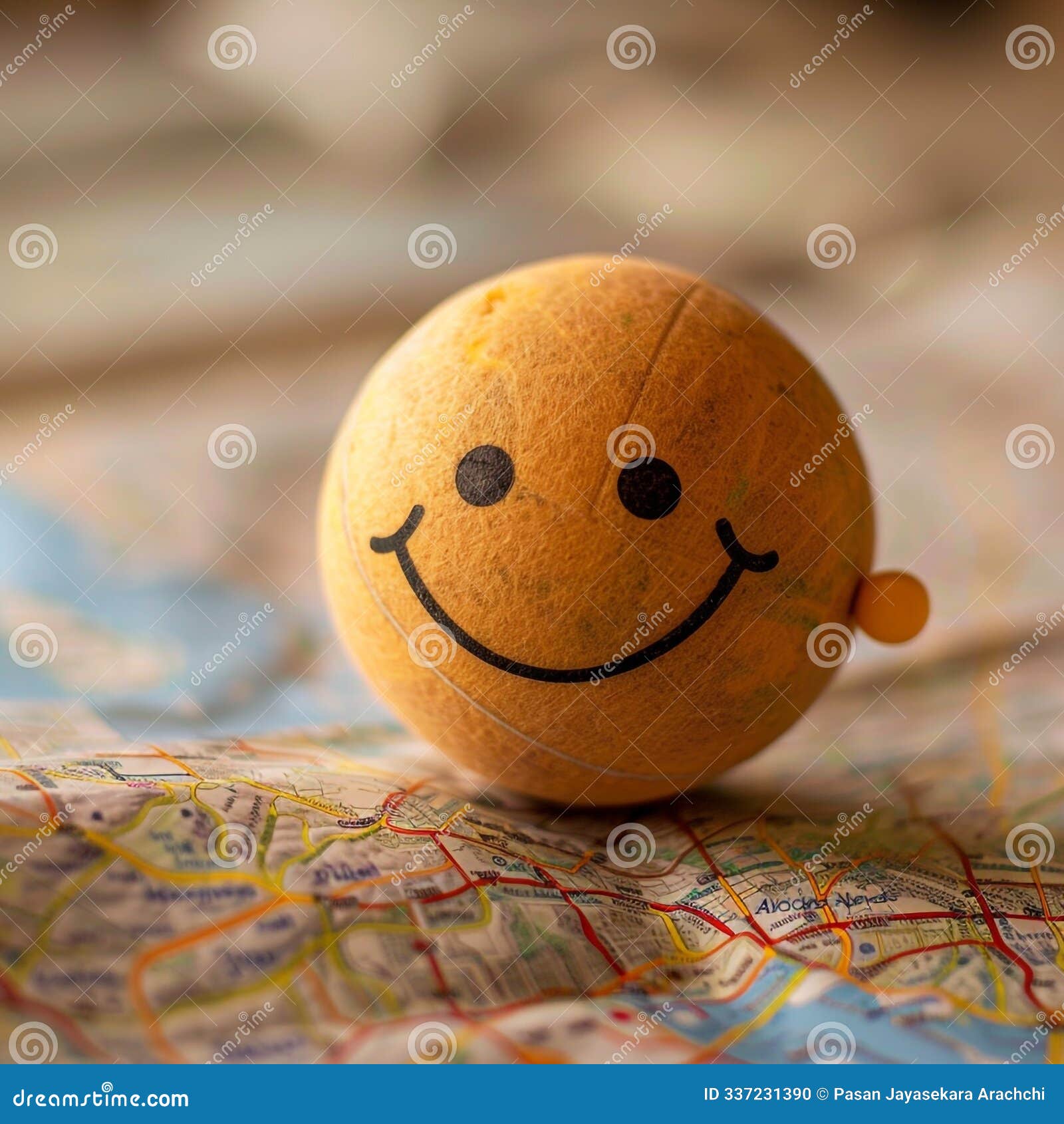 Smiley Face Planning Adventure with Map Stock Illustration ...