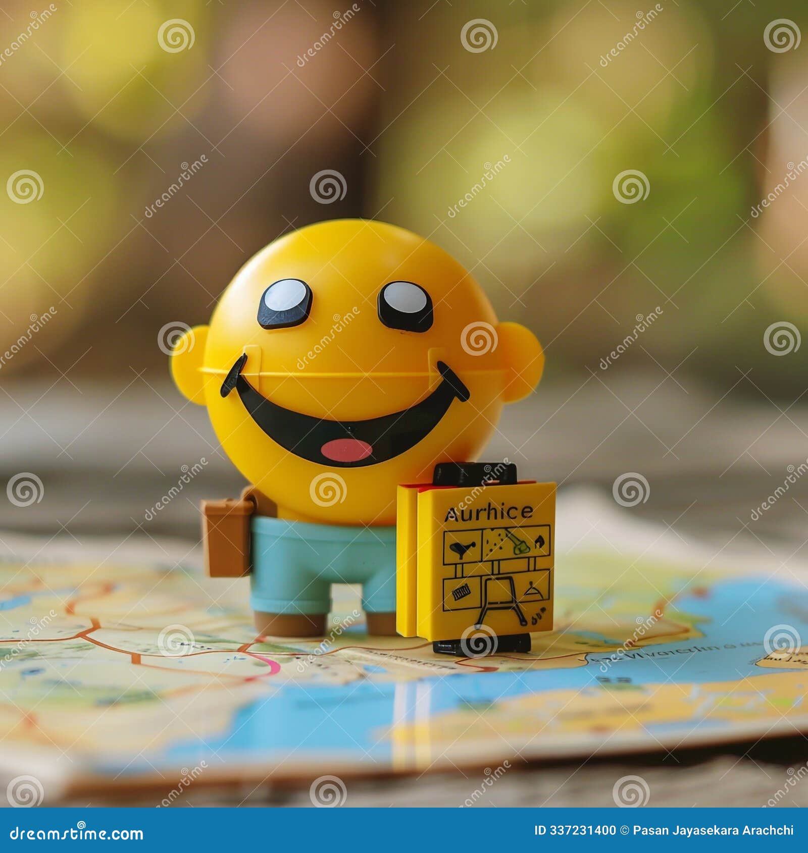 Smiley Face Planning Adventure with Map Stock Illustration ...