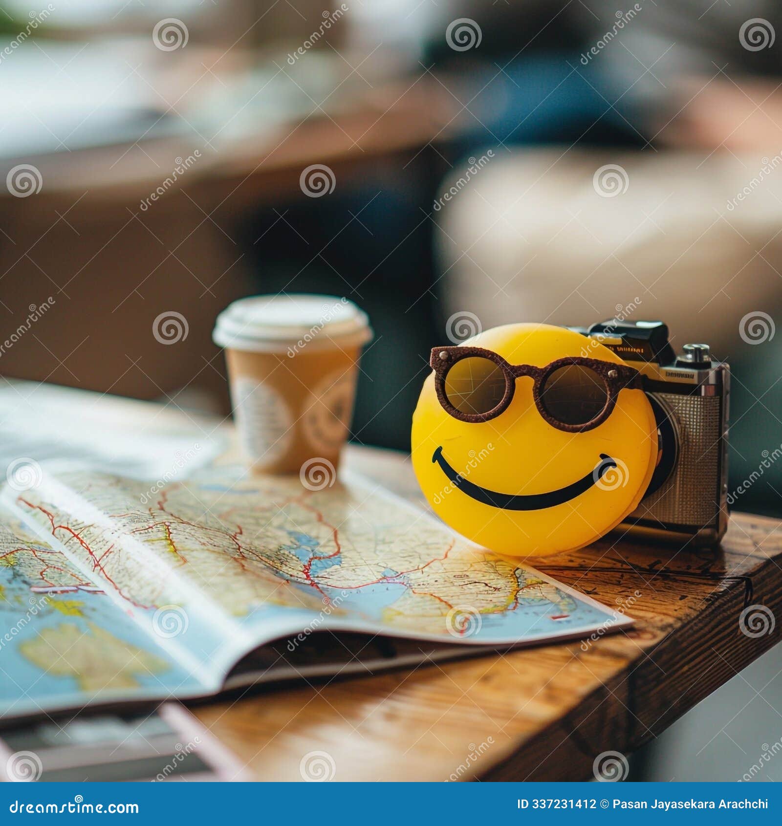 Smiley Face Planning Adventure with Map Stock Illustration ...