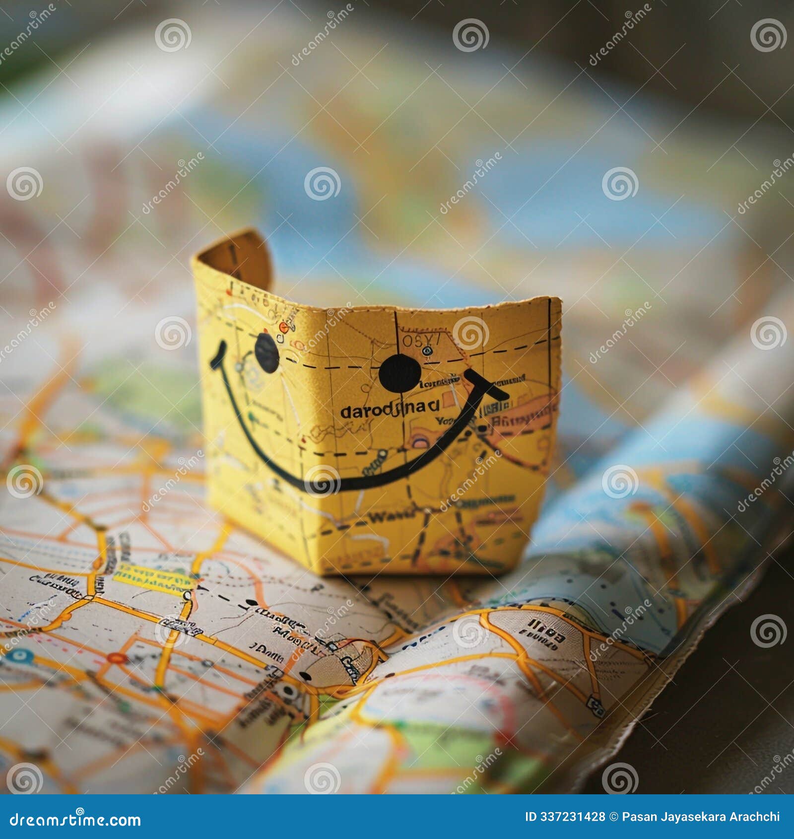 Smiley Face Planning Adventure with Map Stock Illustration ...