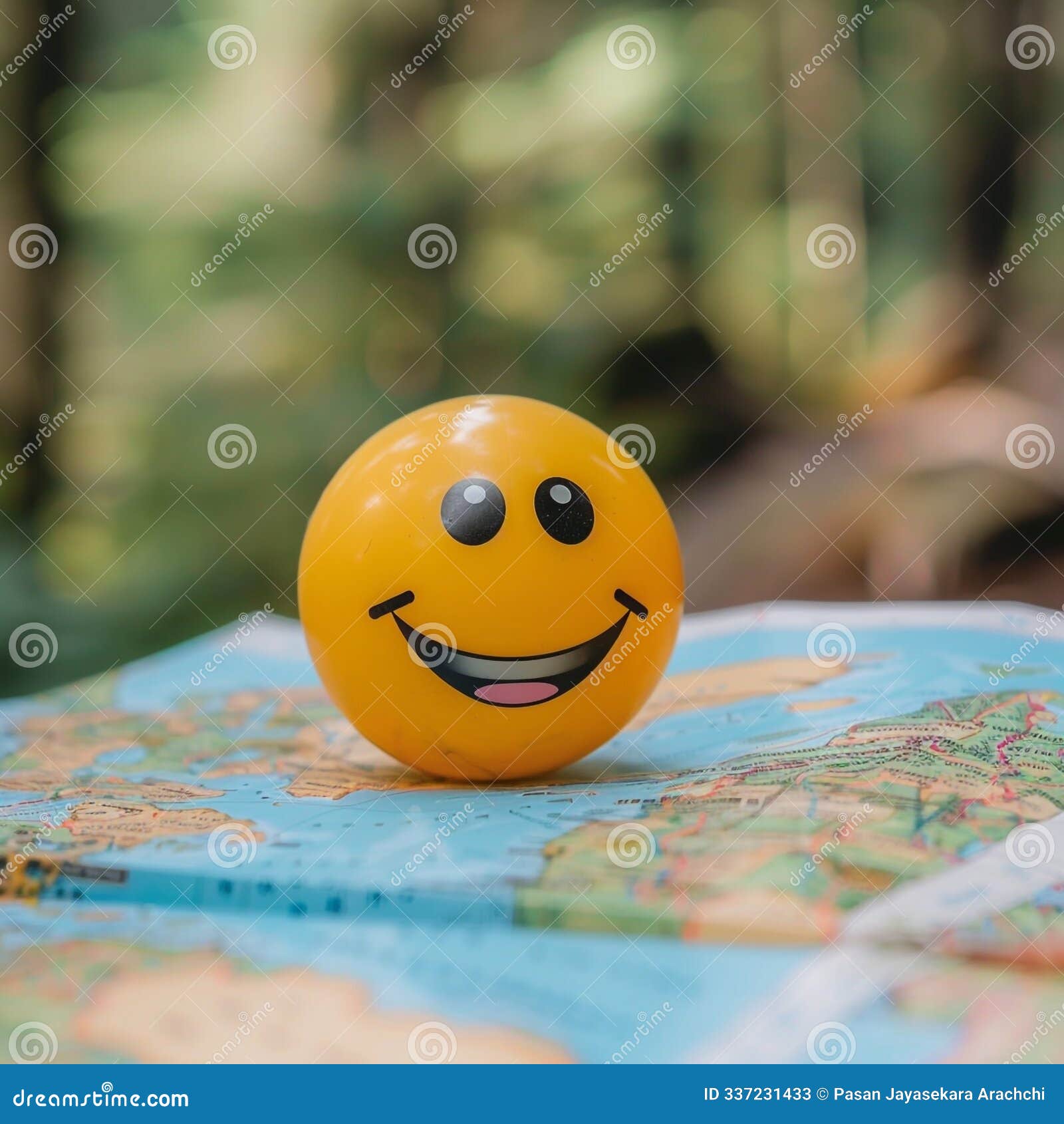 Smiley Face Planning Adventure with Map Stock Illustration ...