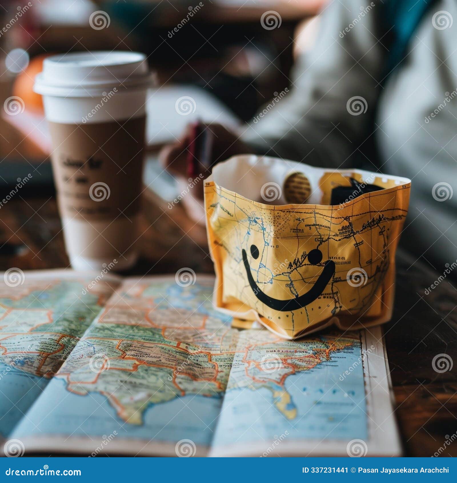Smiley Face Planning Adventure with Map Stock Illustration ...