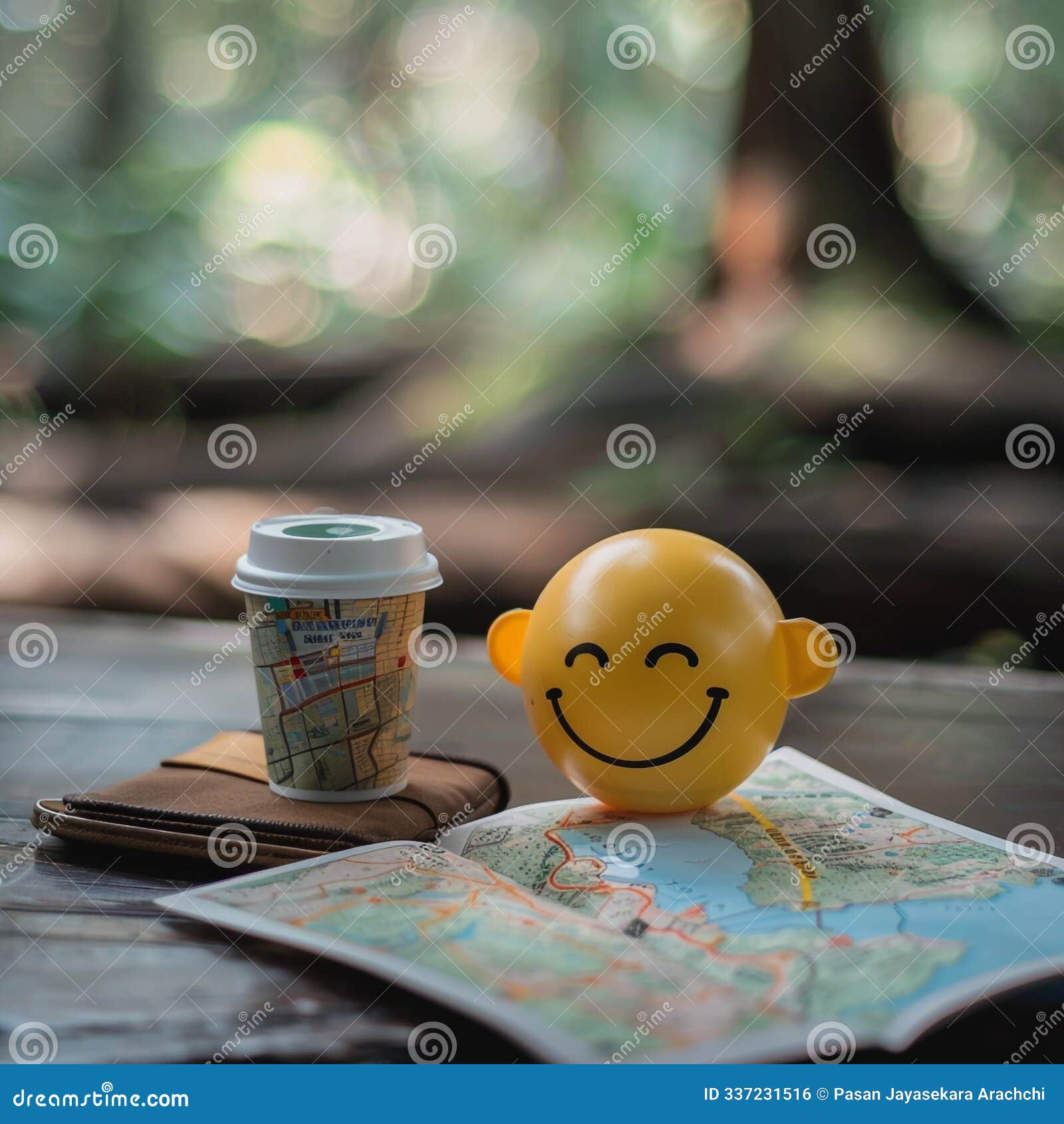 Smiley Face Planning Adventure with Map Stock Illustration ...