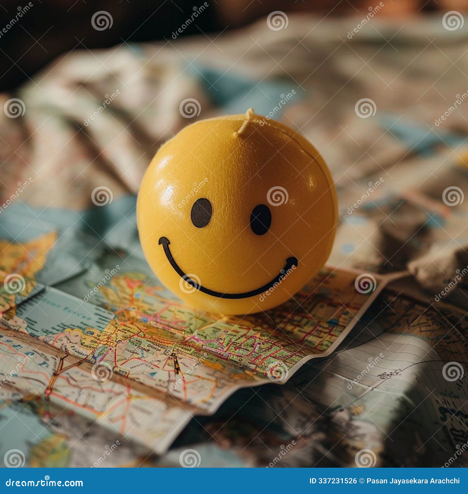 Smiley Face Planning Adventure with Map Stock Illustration ...