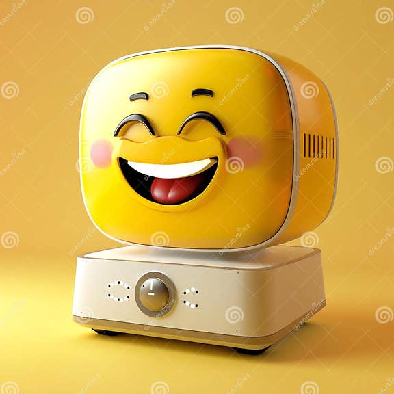 Smiley Face Presenting Slideshow with Projector Stock Illustration ...