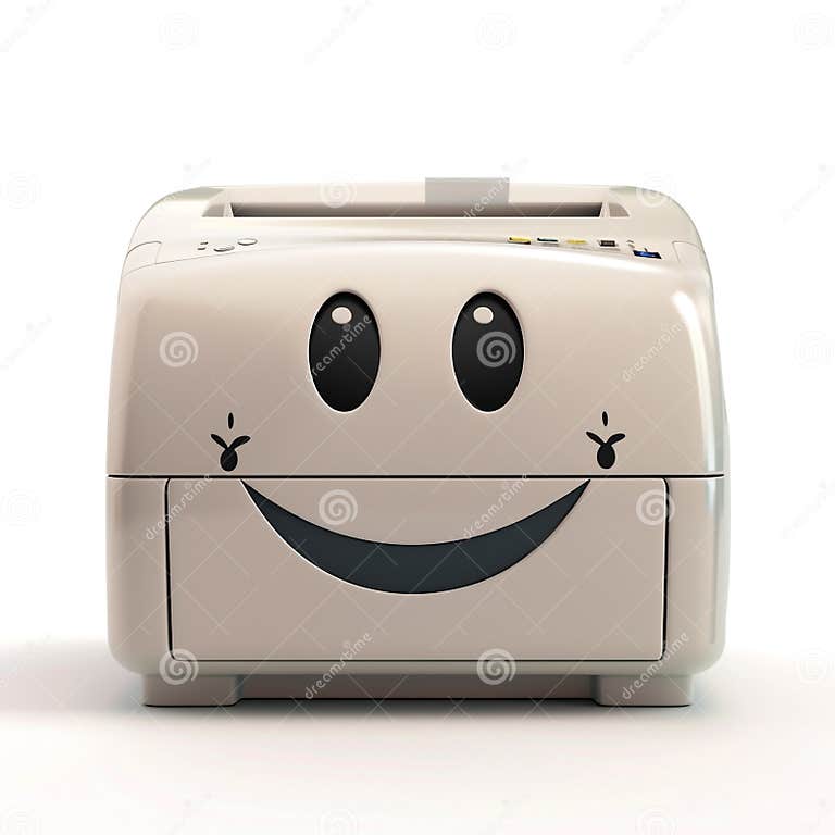 Smiley Face Printing Documents with a Printer Stock Illustration ...