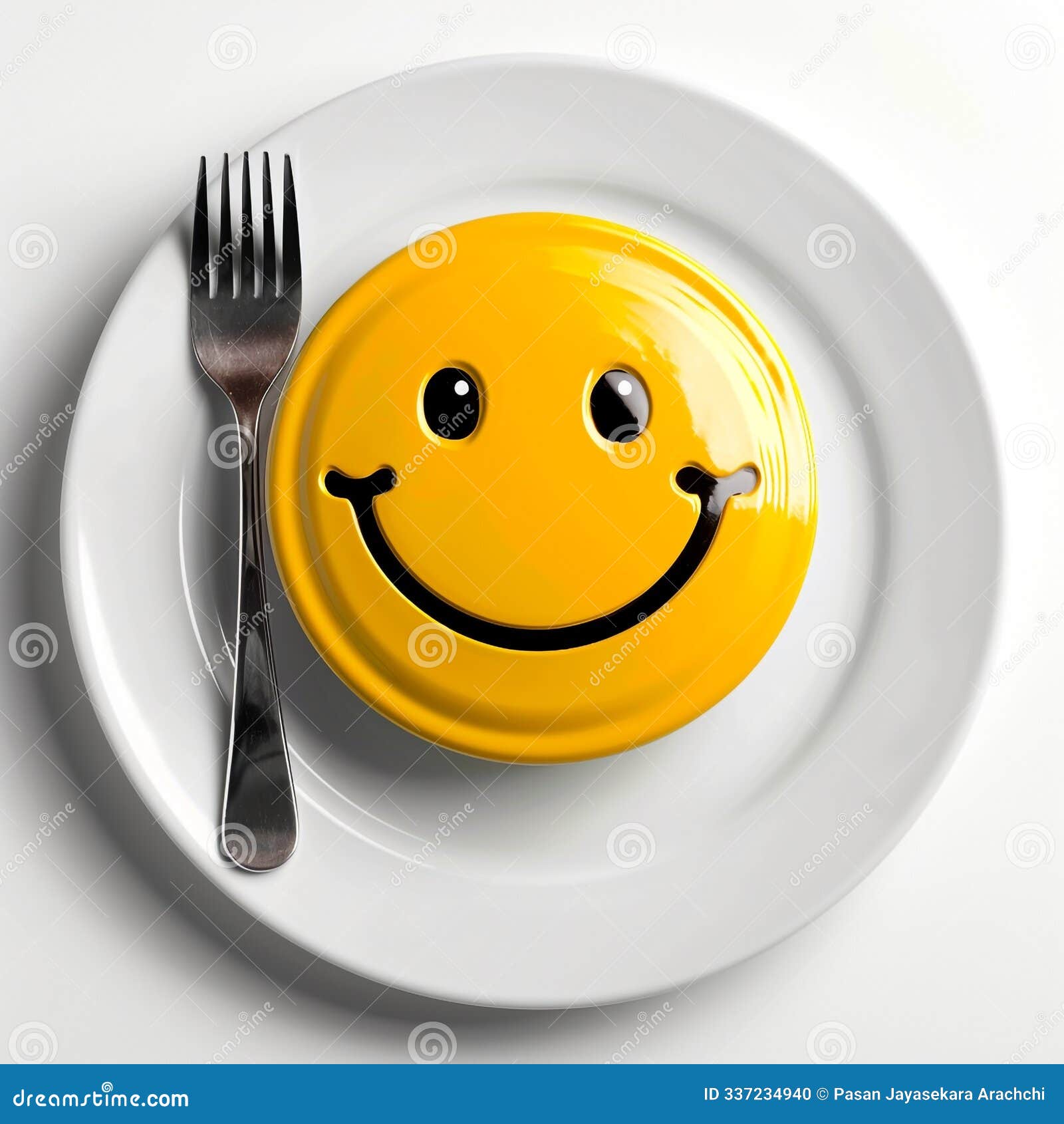 Smiley Face Serving Delicious Meal on a Plate Stock Illustration ...