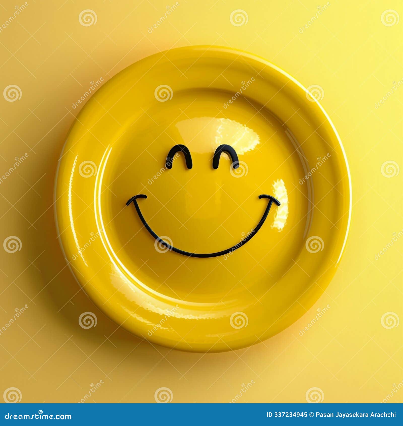 Smiley Face Serving Delicious Meal on a Plate Stock Illustration ...