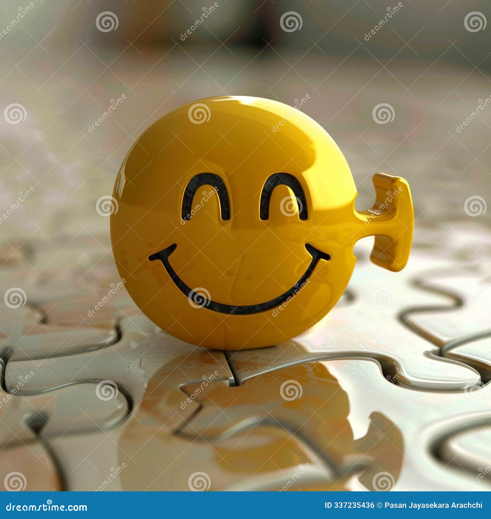 Smiley Face Solving Jigsaw Puzzle Stock Illustration - Illustration of ...
