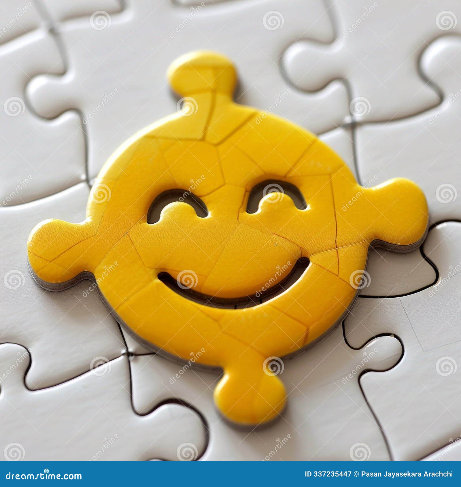 Smiley Face Solving Jigsaw Puzzle Stock Illustration - Illustration of ...
