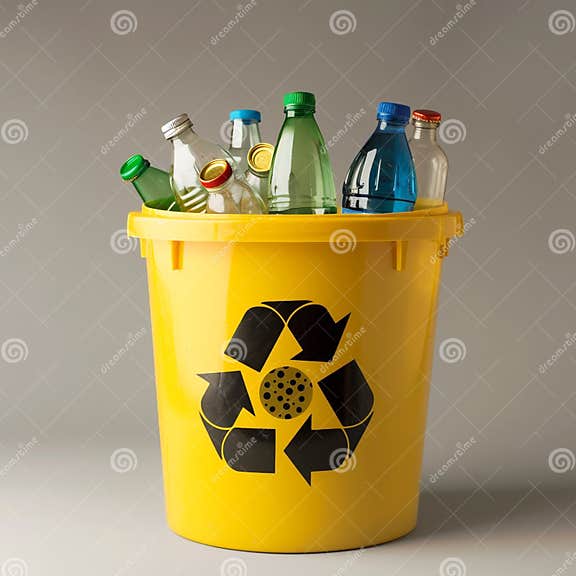 Smiley Face Sorting Recyclables in a Recycling Bin Stock Illustration ...