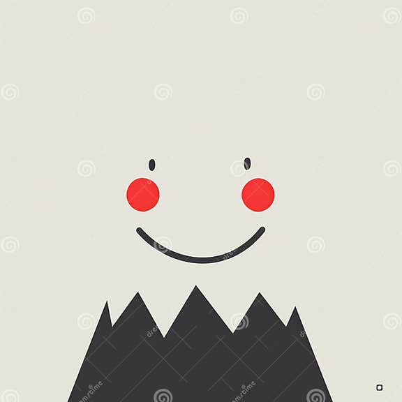Smiley Face Standing in Front of a Mountain Stock Illustration ...