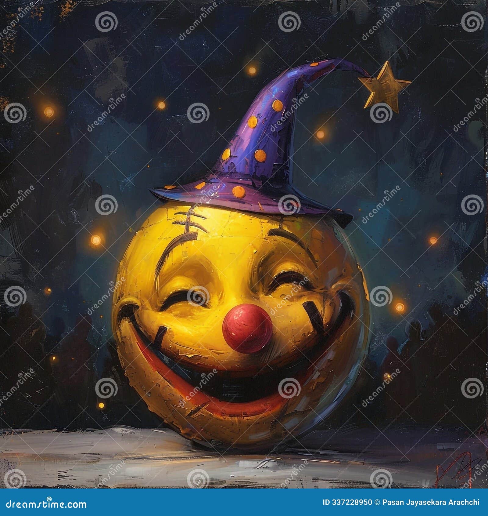 Smiley Face Wearing Jester Hat Entertaining Crowd Stock Illustration ...