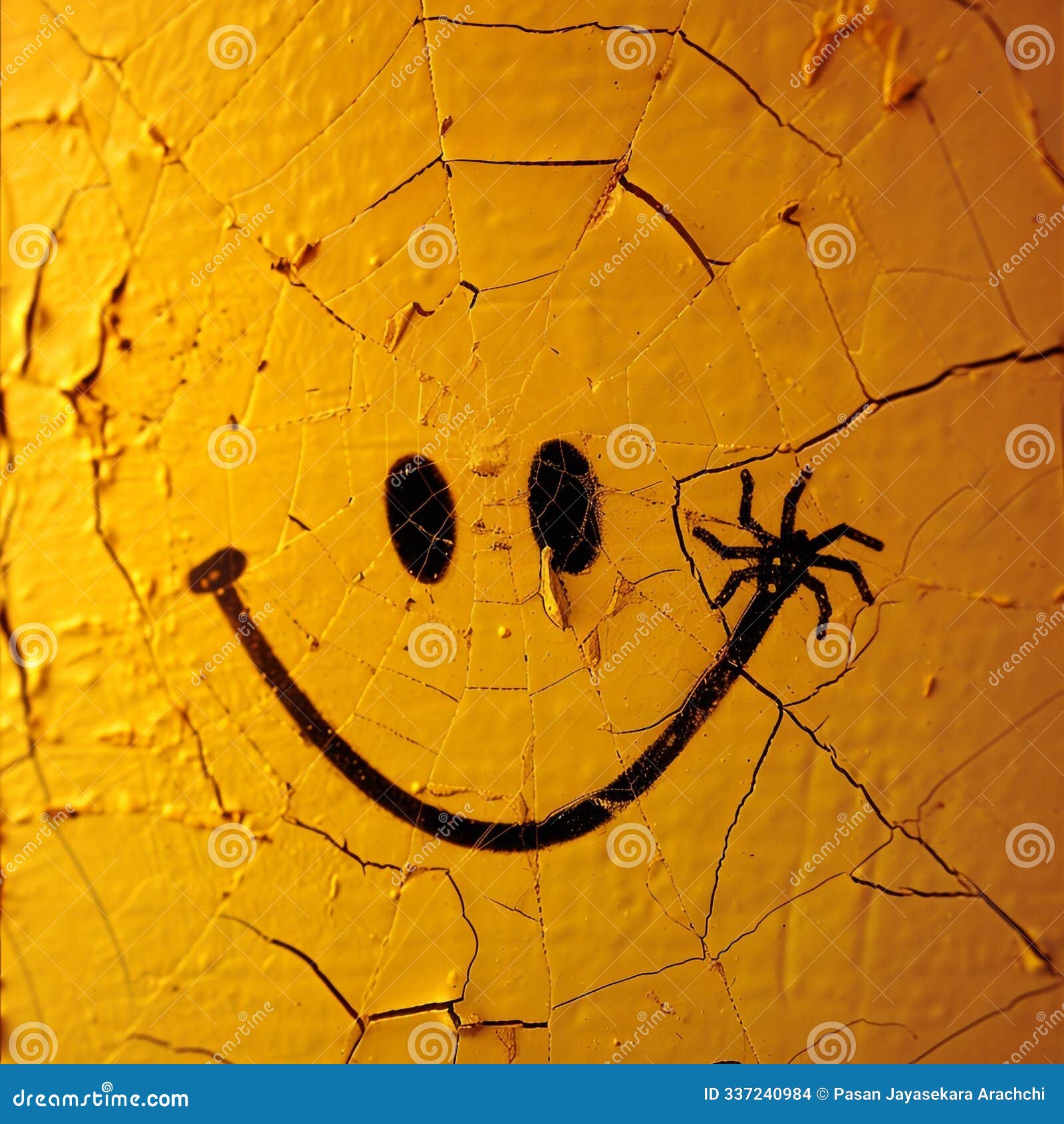 Smiley Face Weaving Spider Web Stock Illustration - Illustration of ...