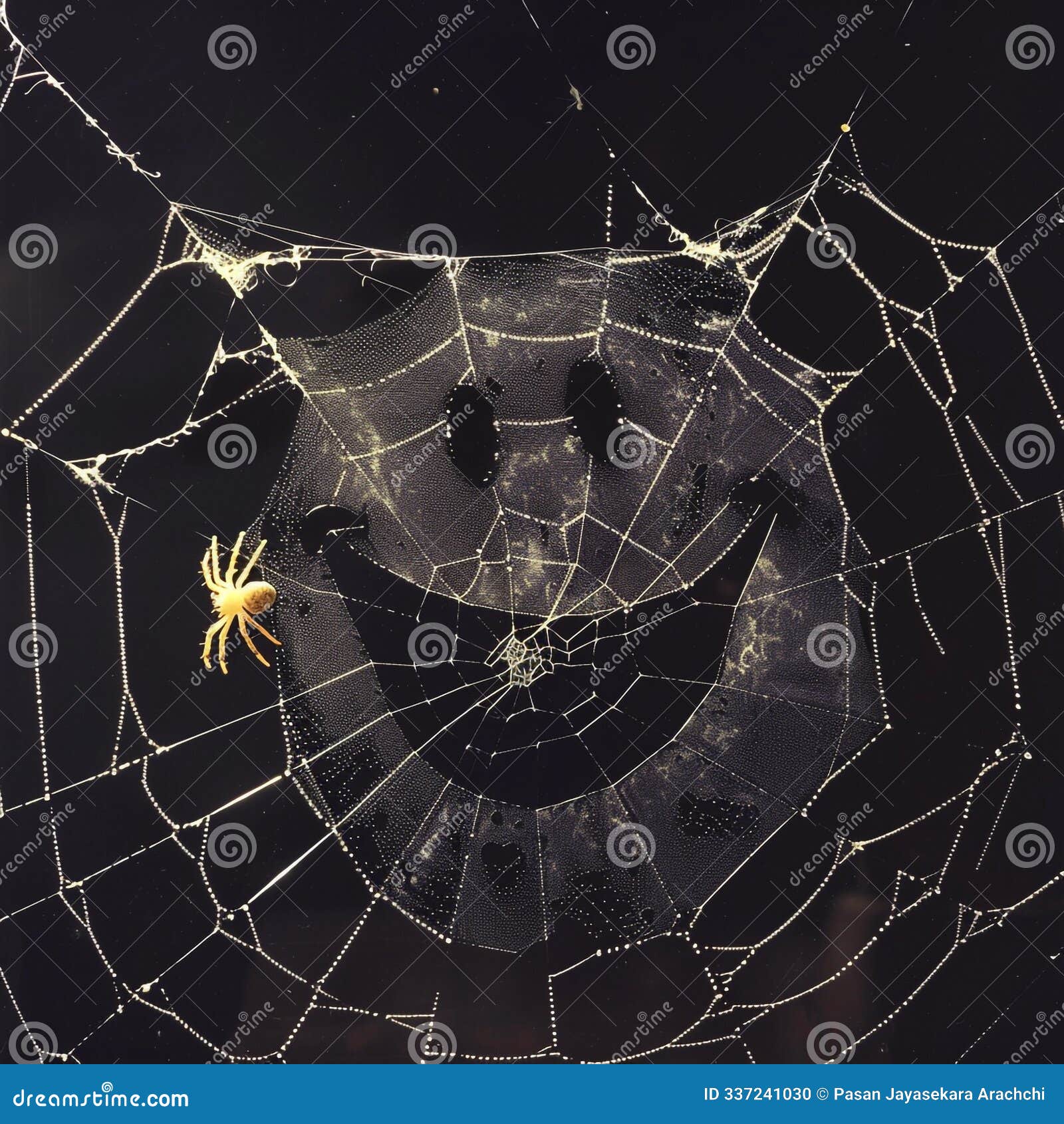 Smiley Face Weaving Spider Web Stock Illustration - Illustration of ...