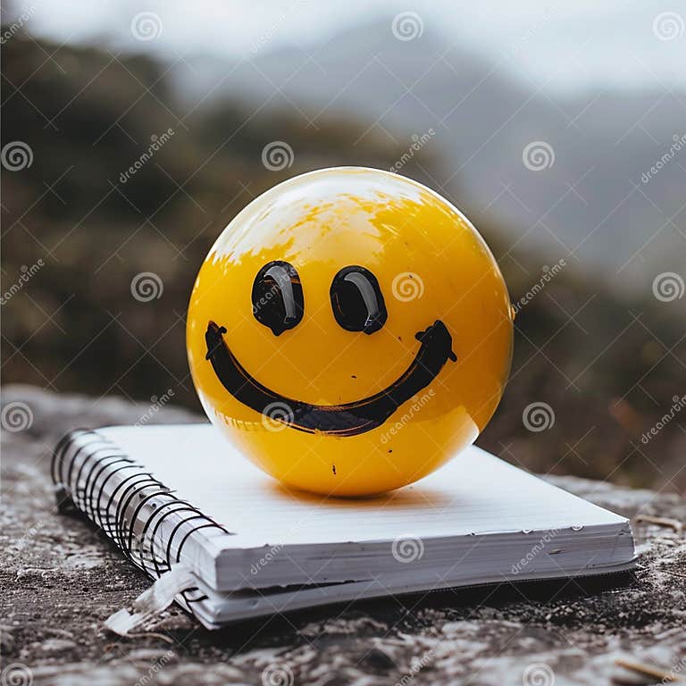 Smiley Face Writing in Notebook Stock Illustration - Illustration of ...