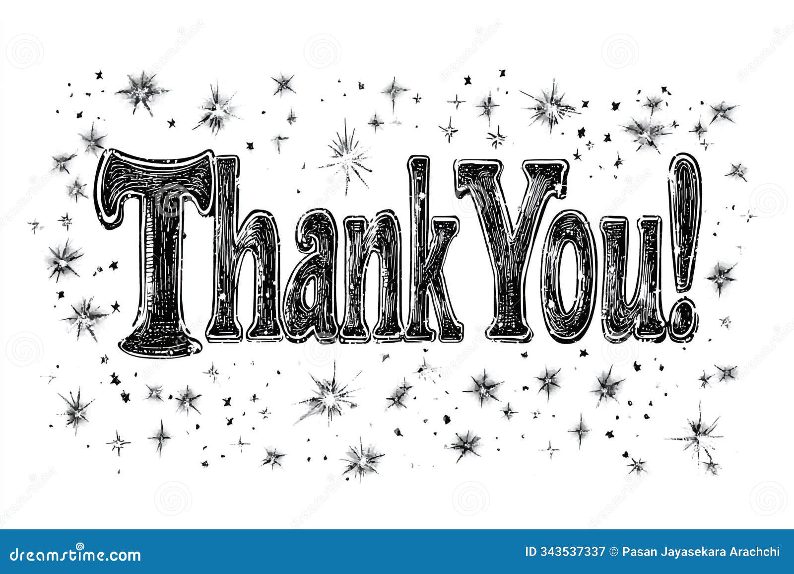 Thank You Message on White Background Stock Illustration - Illustration ...