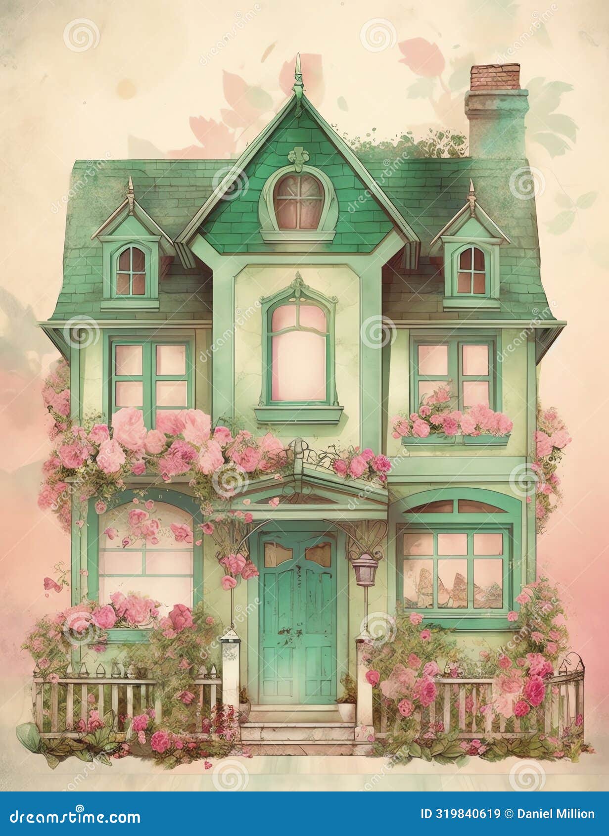 Cottagecore House Lined Paper Old Paper, Vintage Digital Paper Royalty ...