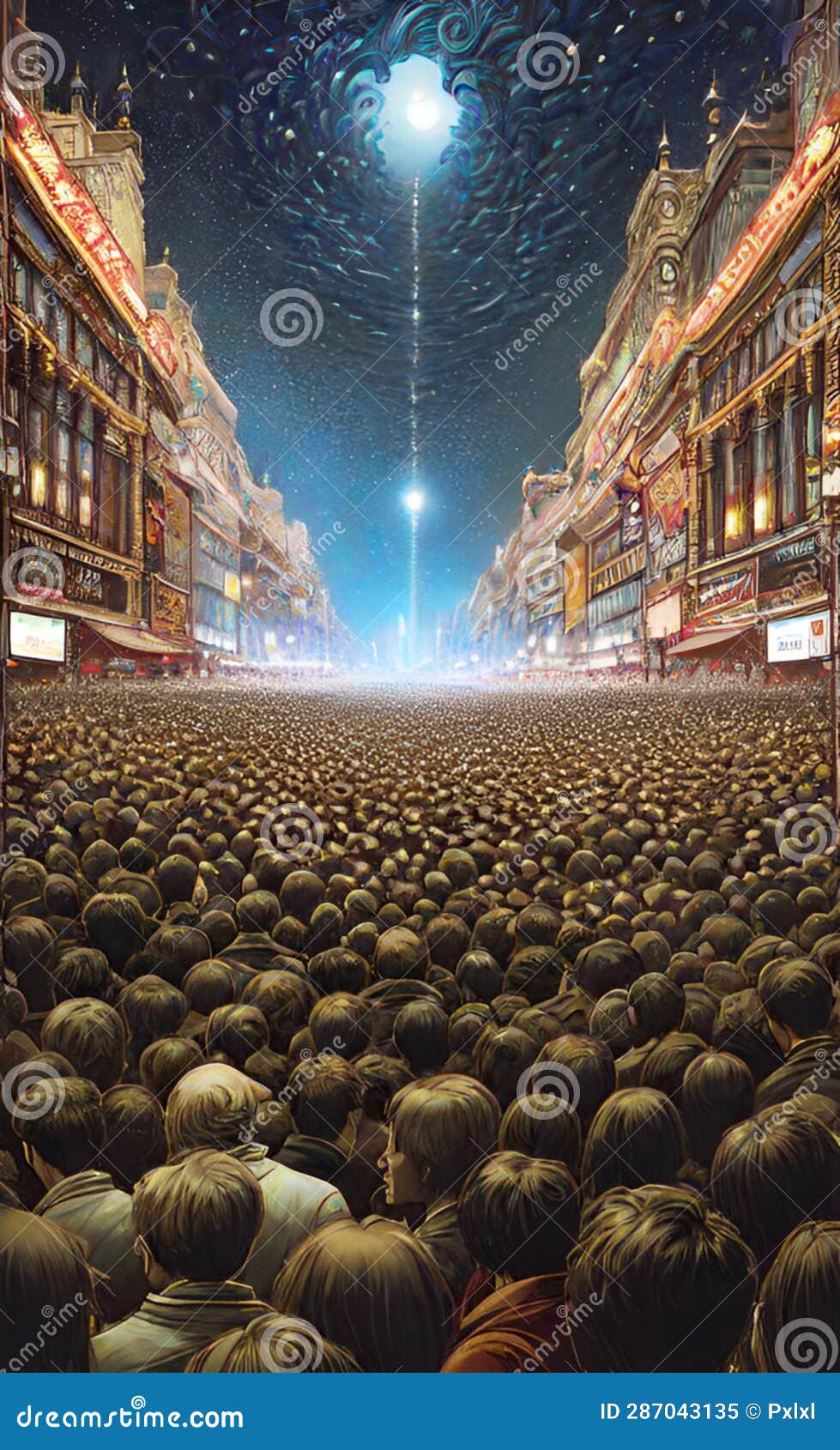 AI Generated Image of a Crowd of People Stock Illustration ...