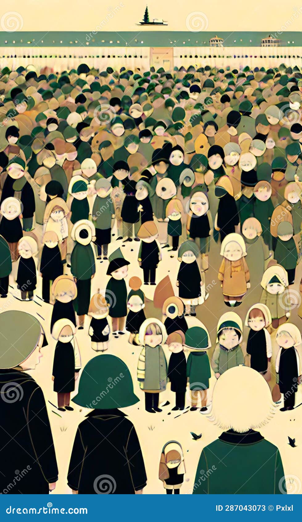 AI Generated Image of a Crowd of People Stock Illustration ...