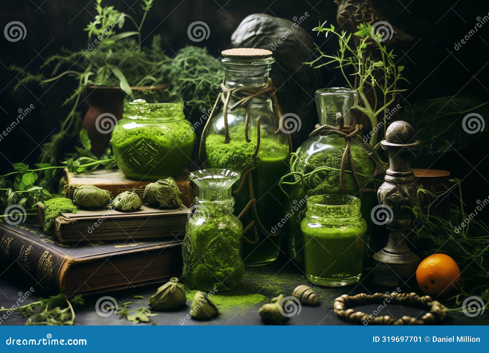 Cursed Objects Green Magical Fairytale World Background Backdrop Stock ...