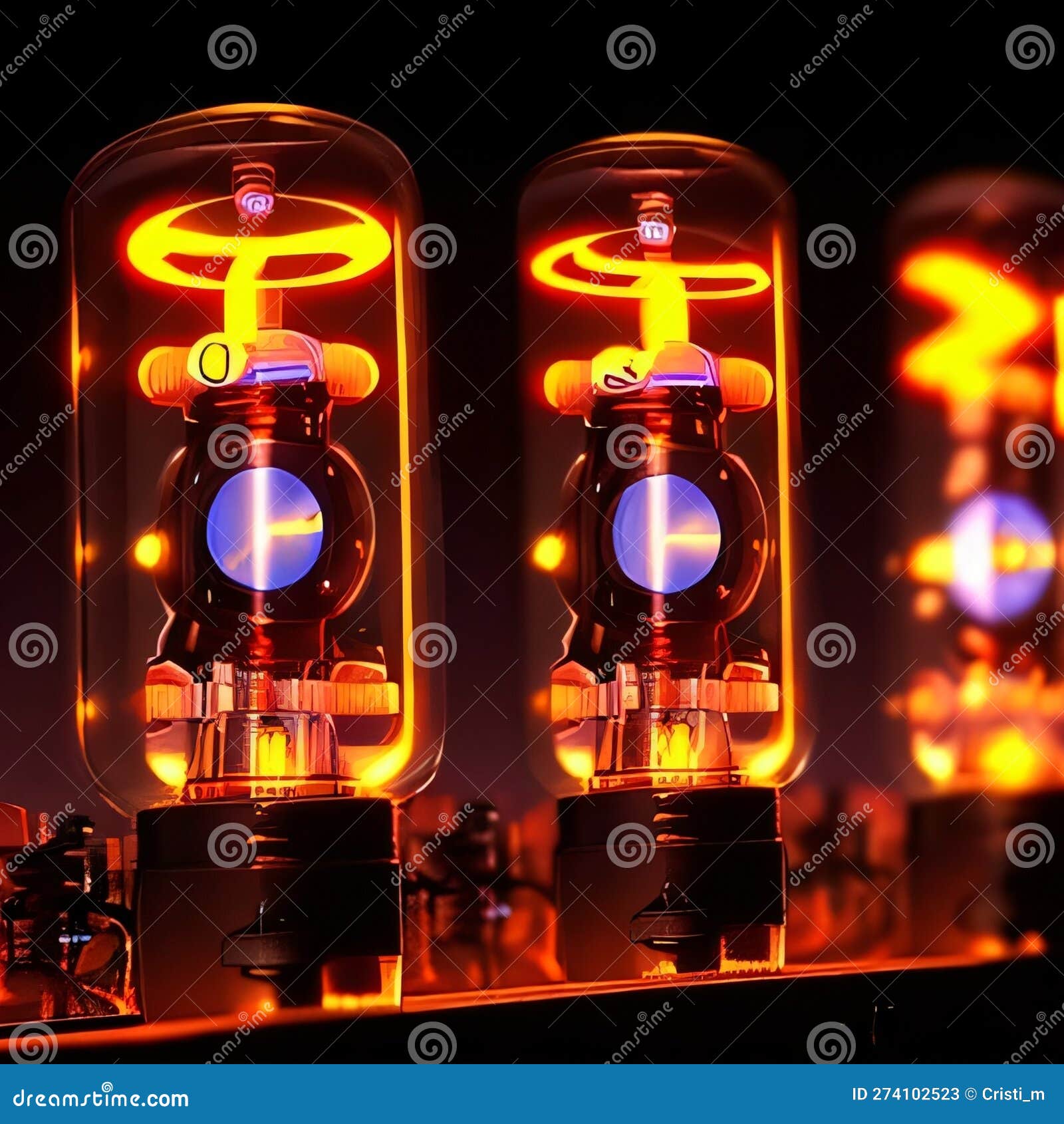 AI Generated Image - Cyberpunk Device with Nixie Tubes and Vacuum Tubes ...