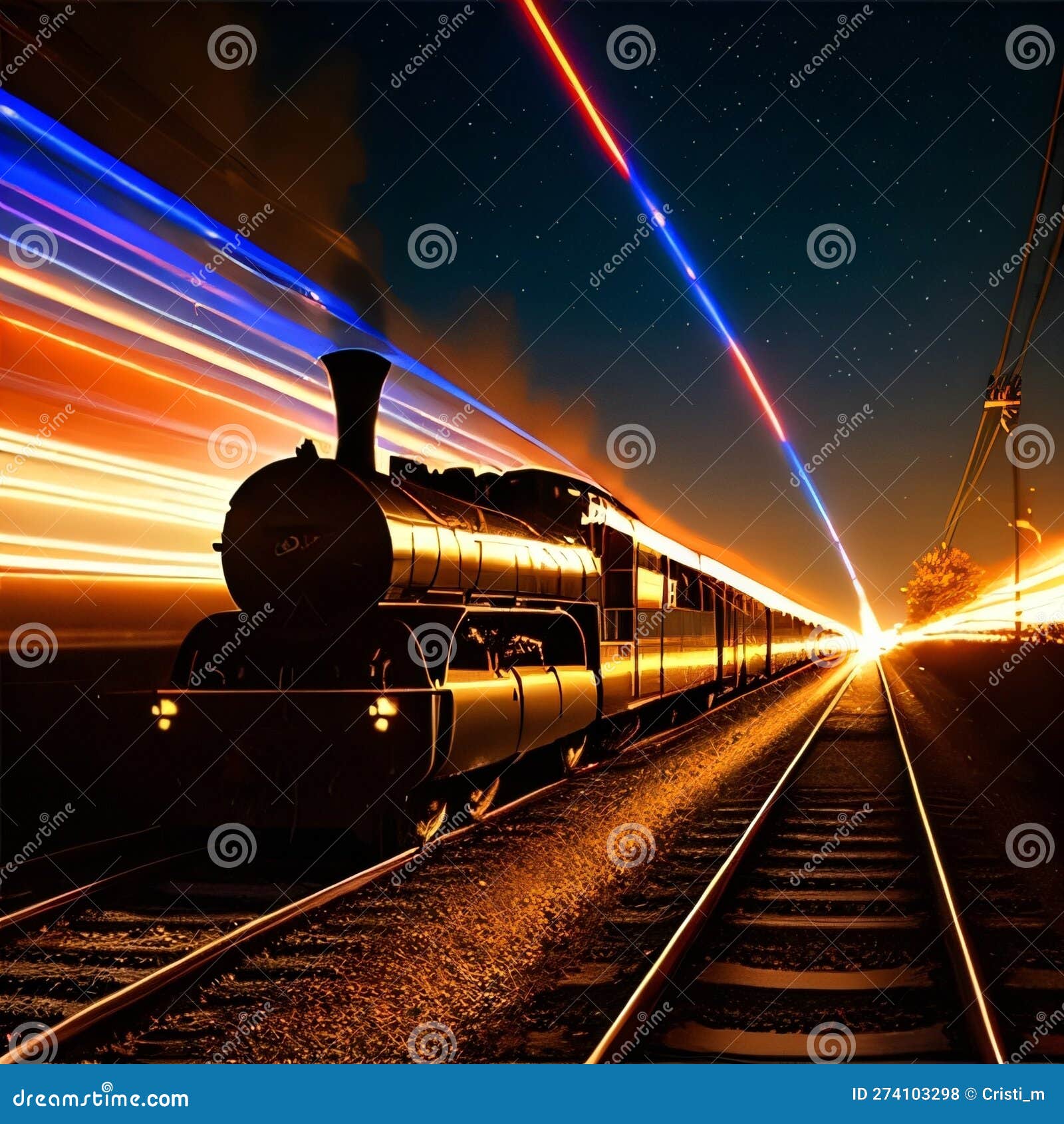 AI Generated Image - Cyberpunk Train Riding in a Science Fiction ...