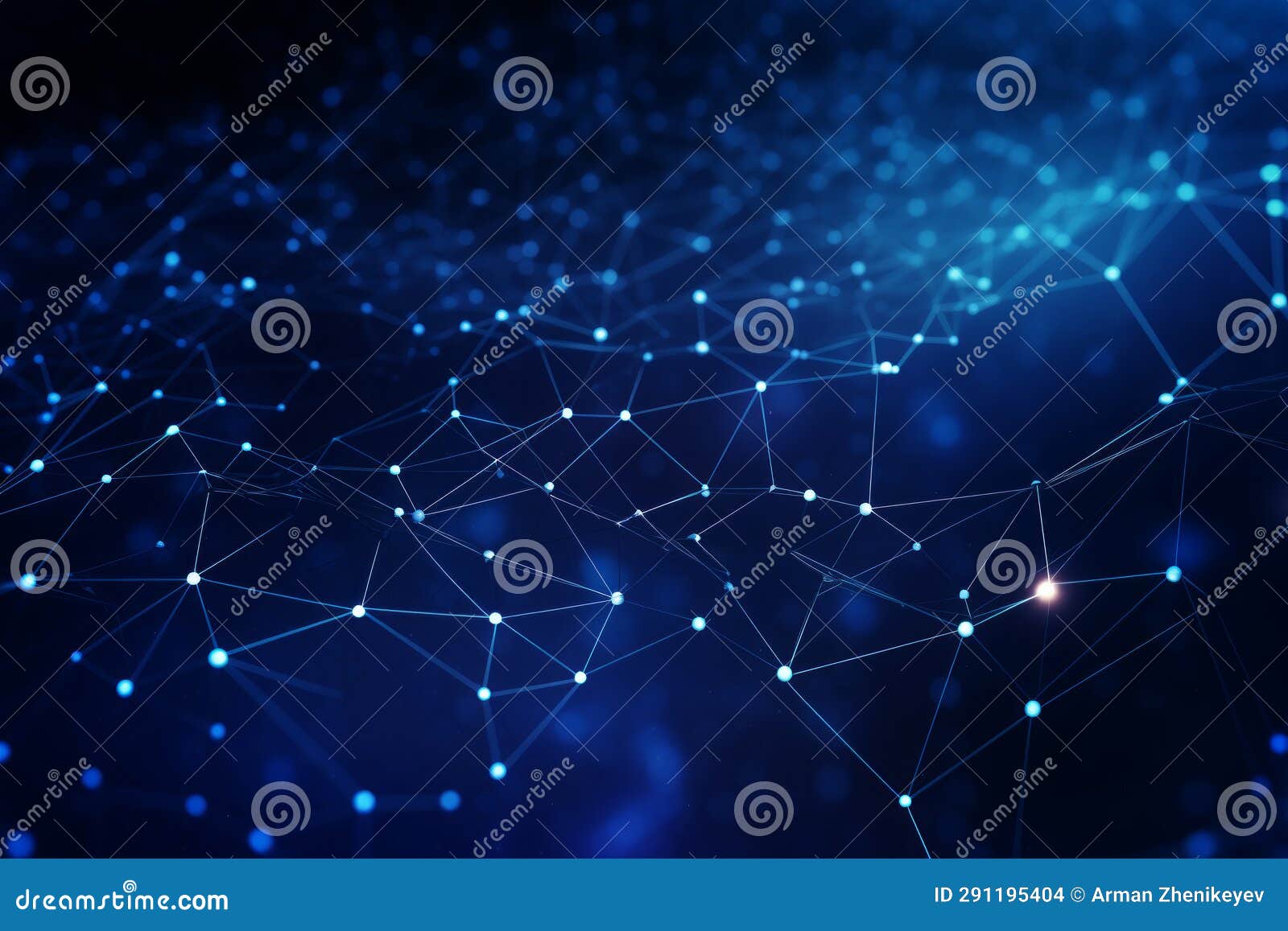 AI Generated Image. Dark Blue Abstract Background with a Network Grid ...