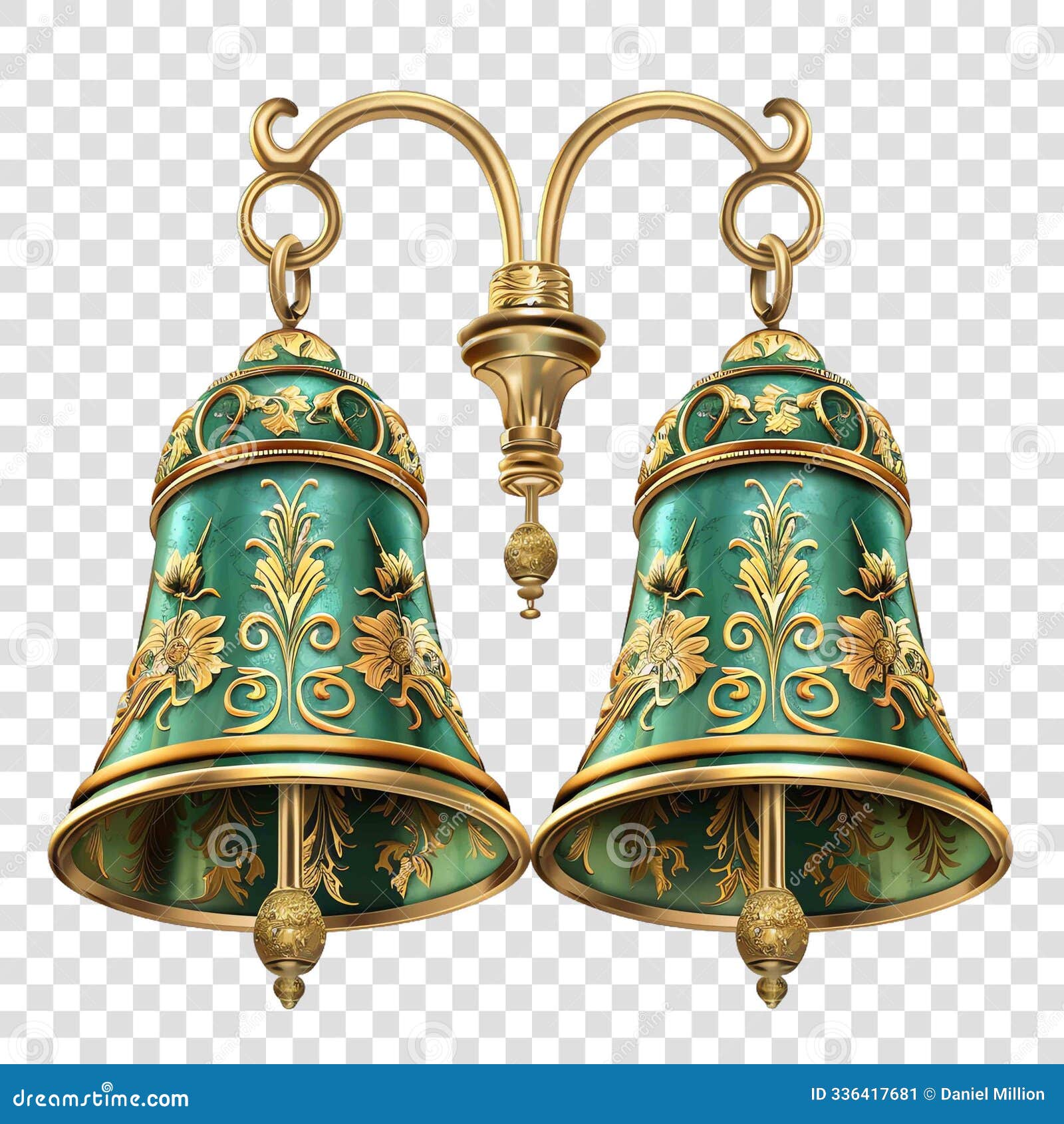 Decorative Bells Transparent Background Realistic Element Stock ...