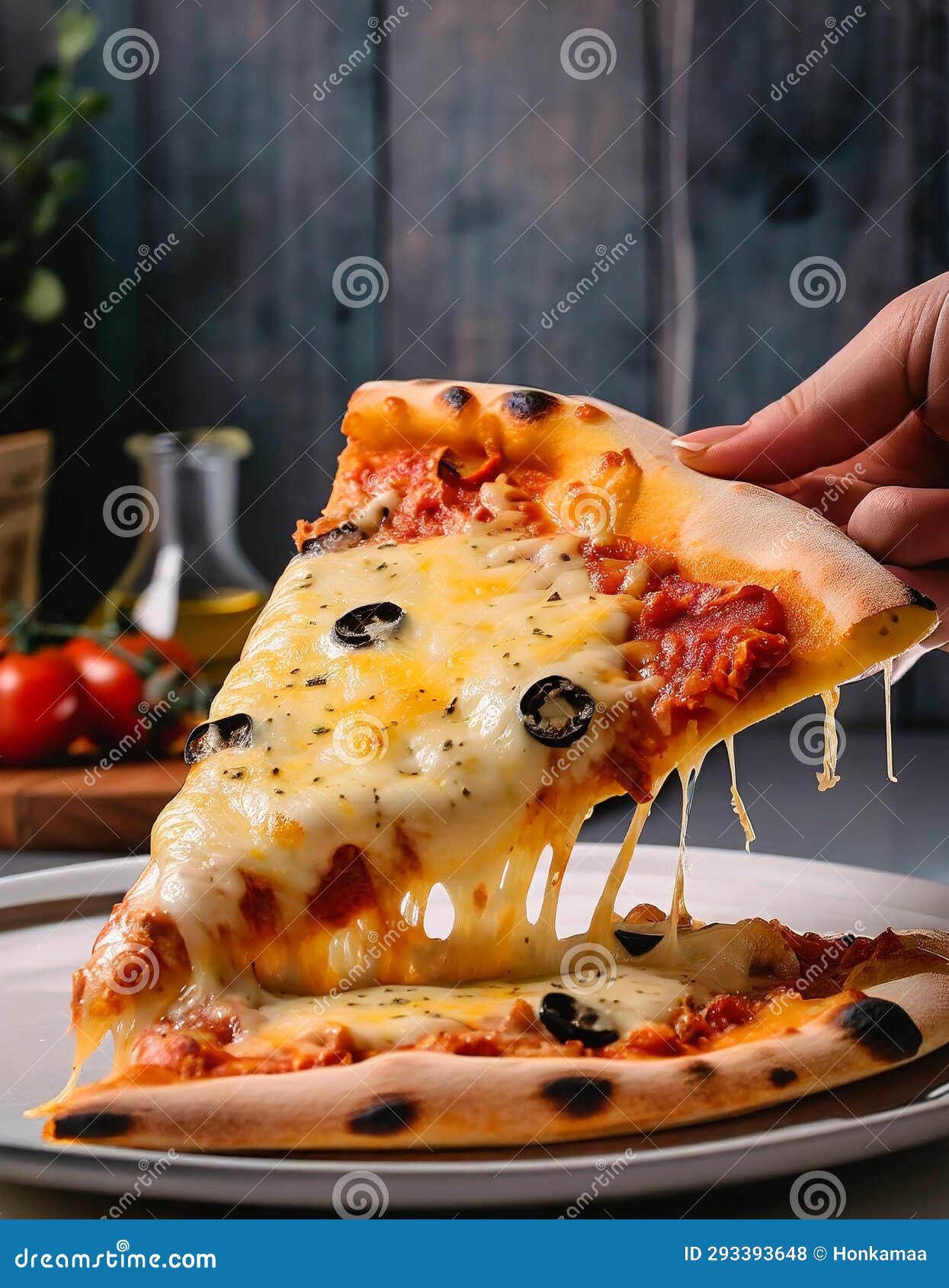 Delicious pizza slice stock photo. Image of curry, baking - 293393648