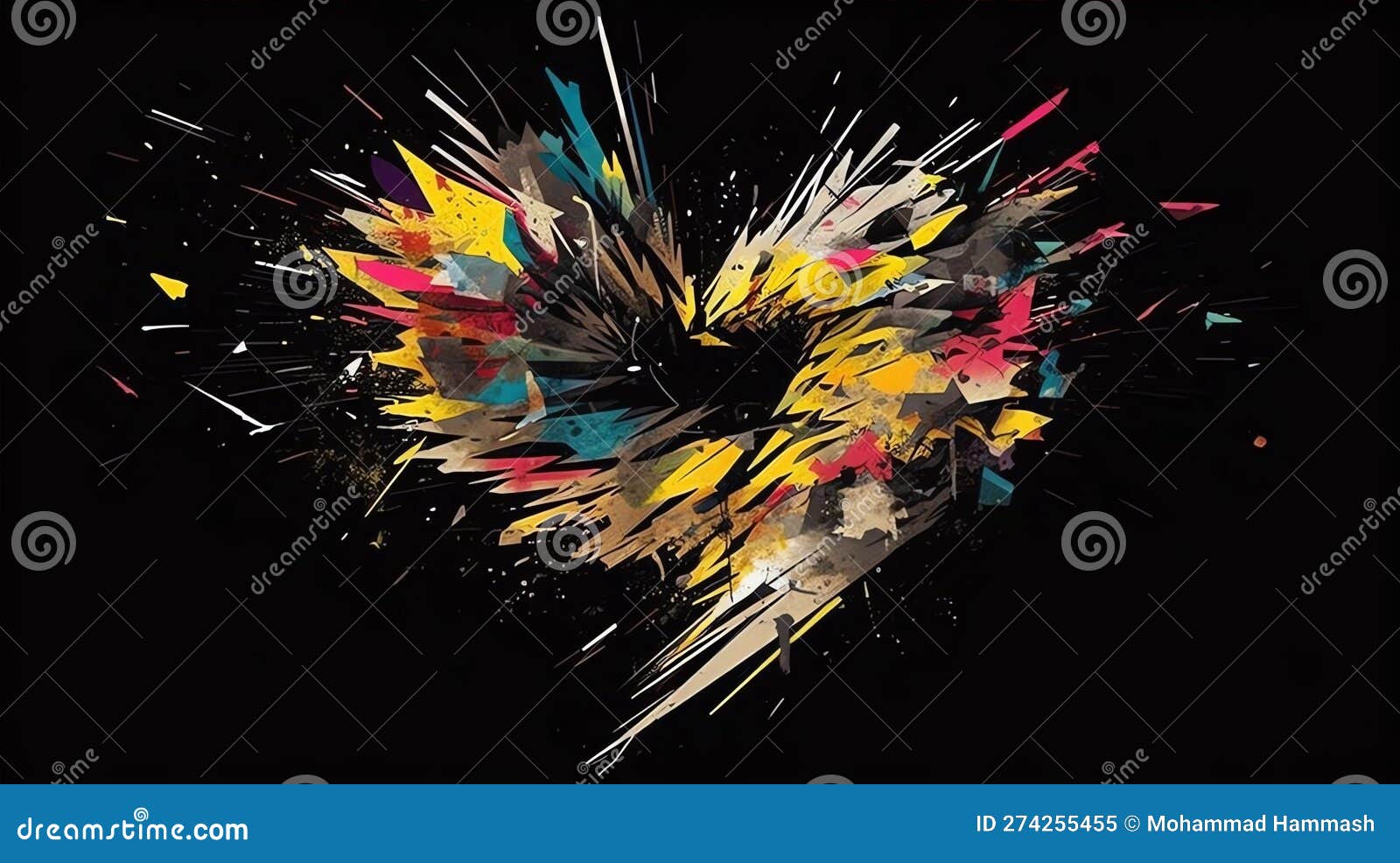 Shattered Heart, Made with Generative AI Stock Illustration ...