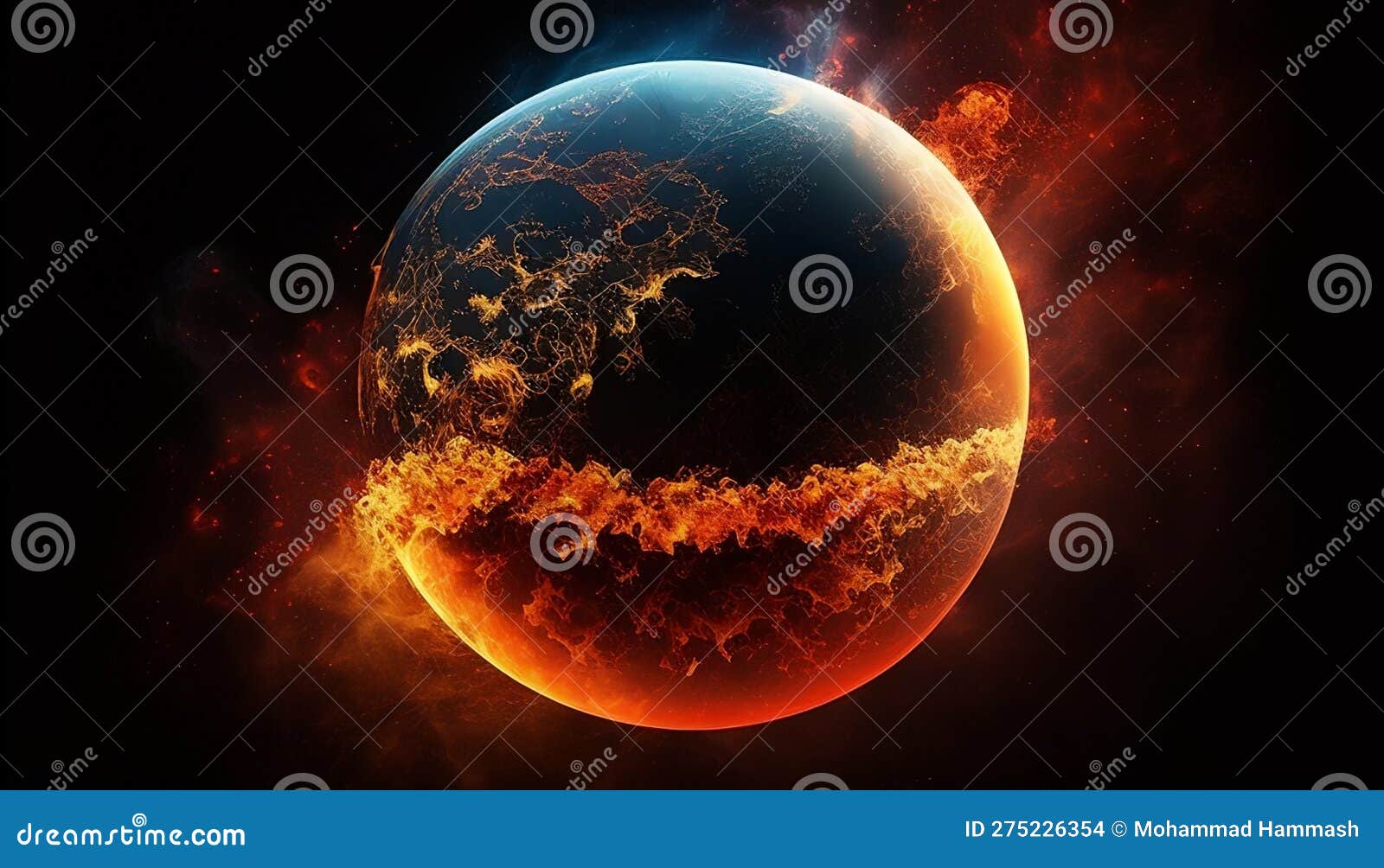 Burning Planet: a View from Space, Made with Generative AI Stock ...