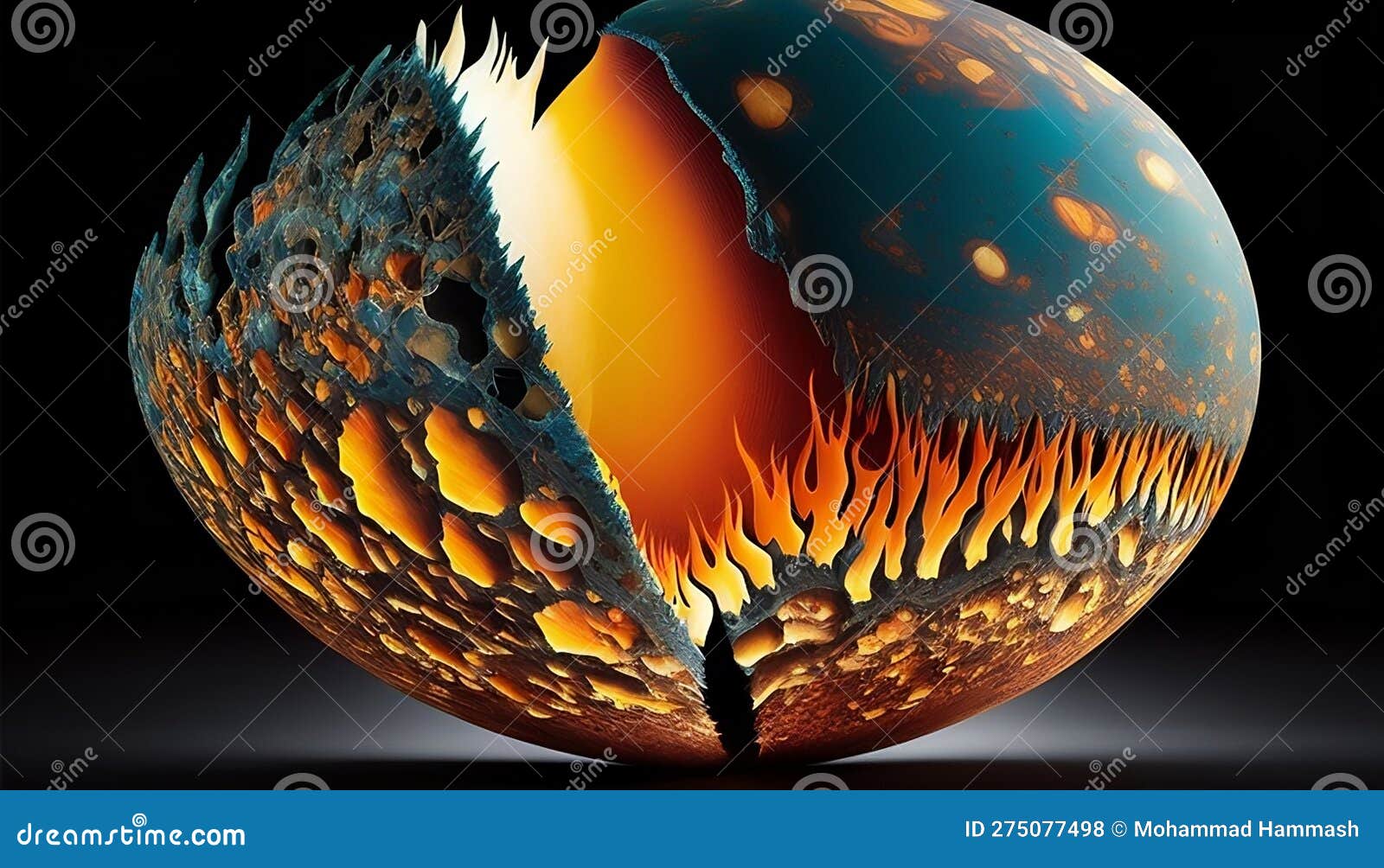 Colossal Egg Impact: Earth S Collision, Made with Generative AI Stock ...