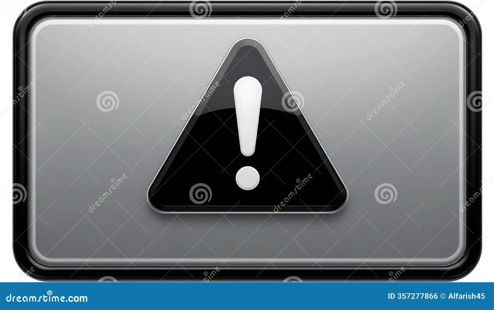 Glossy Black and Gray Warning Icon Button Stock Illustration ...