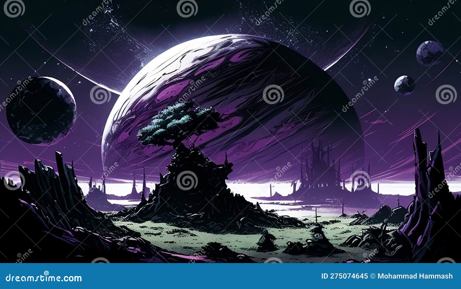Dark Planet in Seinen Anime Style Illustration, Made with Generative AI ...
