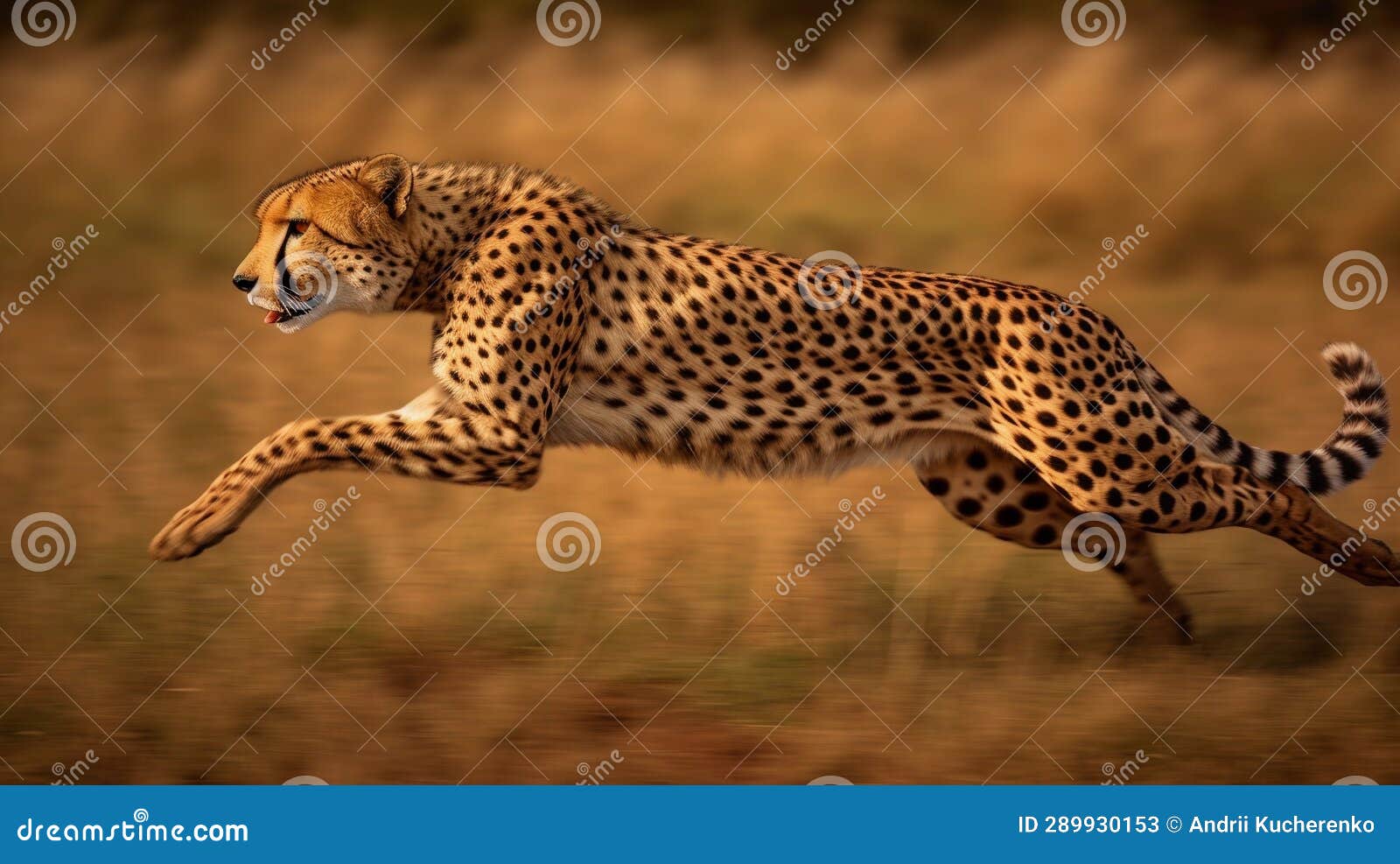 Fast Cheetah in Action Ai Generative Stock Illustration - Illustration ...