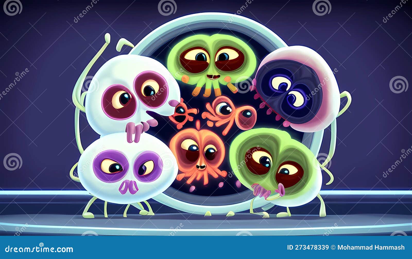 Cute Germs Hugging, Made with Generative AI Stock Illustration ...