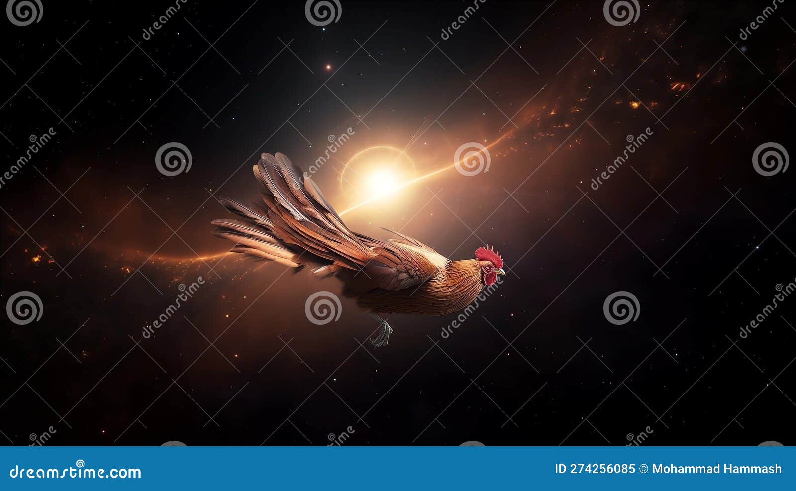 Space Hen, Made with Generative AI Stock Illustration - Illustration of ...