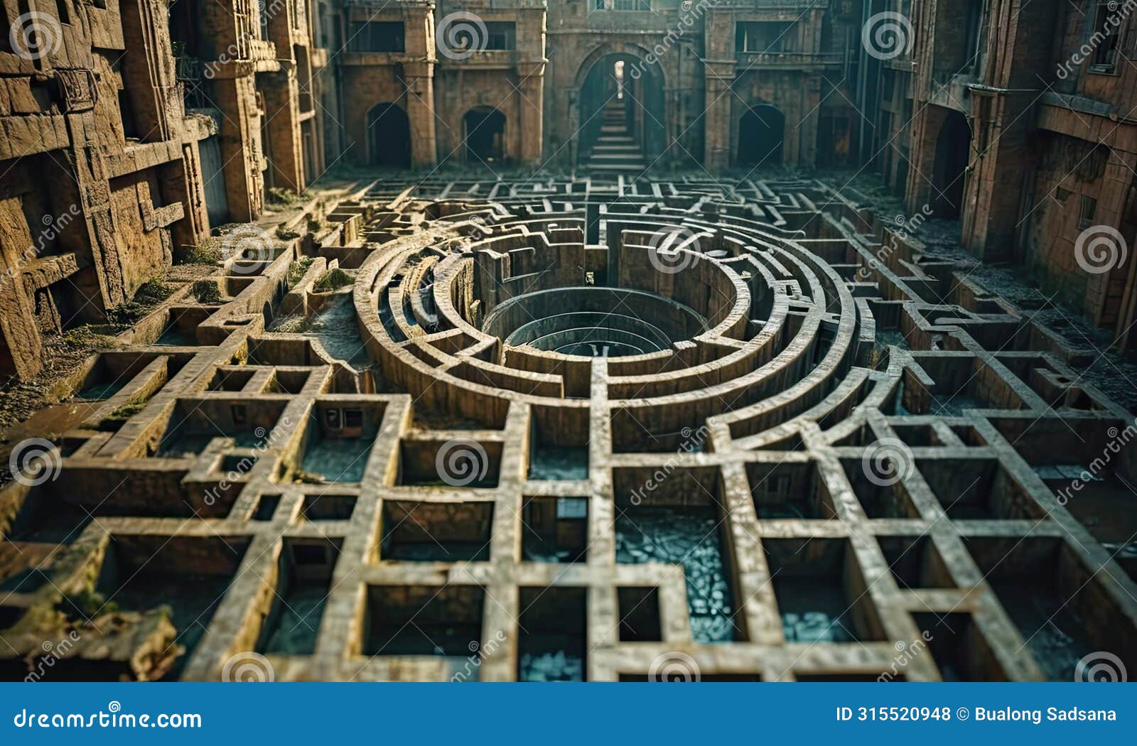 A Large Stone Complex with a Circular Passage in the Middle. Stock ...