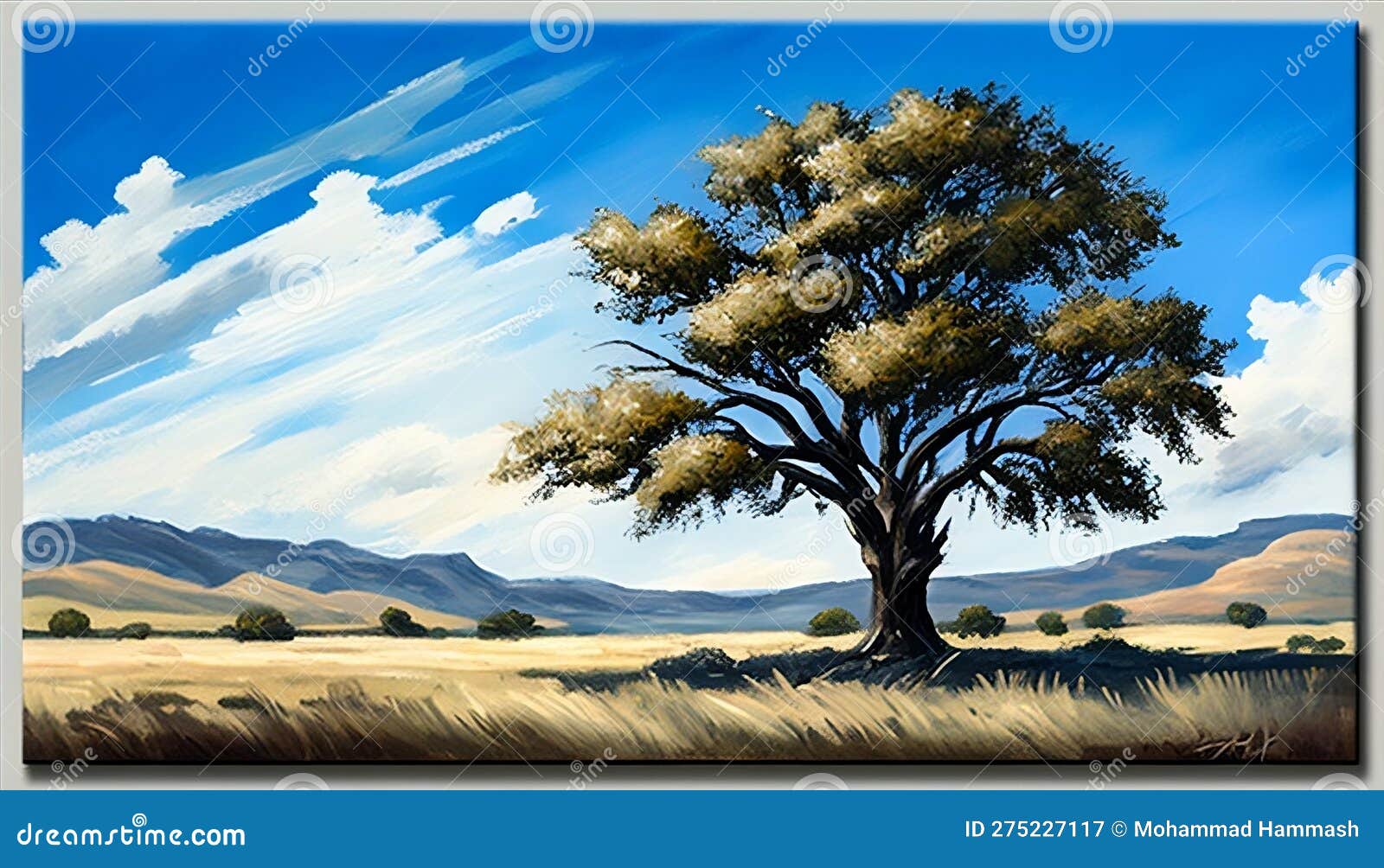 "Lone Tree Standing Tall in a Vast Landscape", Made with Generative AI ...