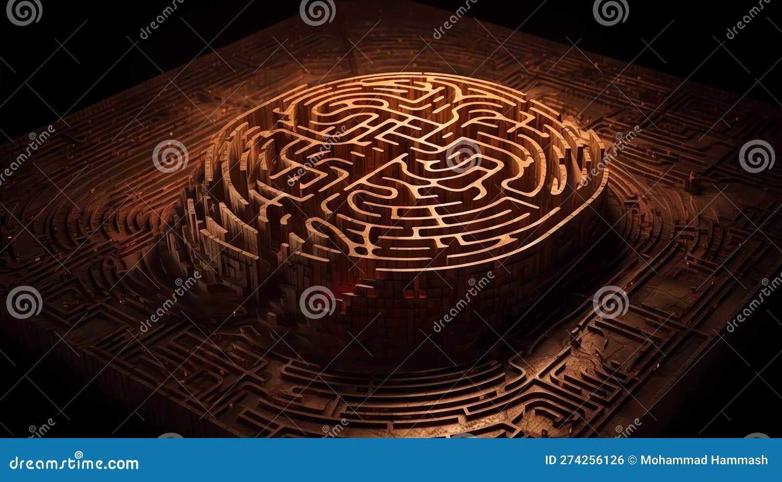 Brain Maze, Made with Generative AI Stock Illustration - Illustration ...