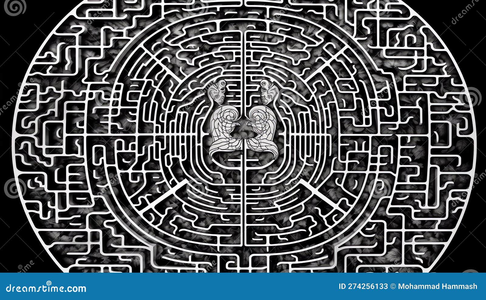 Brain Maze, Made with Generative AI Stock Illustration - Illustration ...