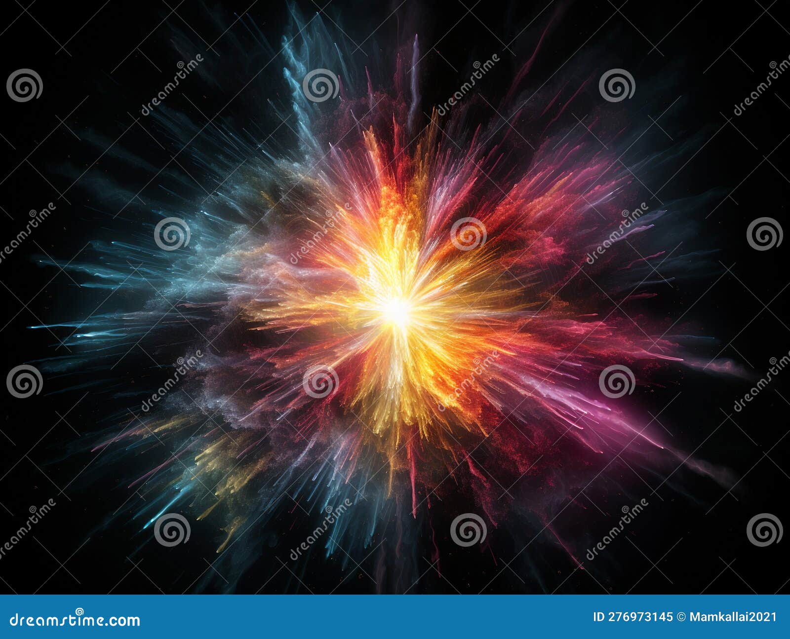A Supernova Explosion Radiating Out from the Center Stock Illustration ...