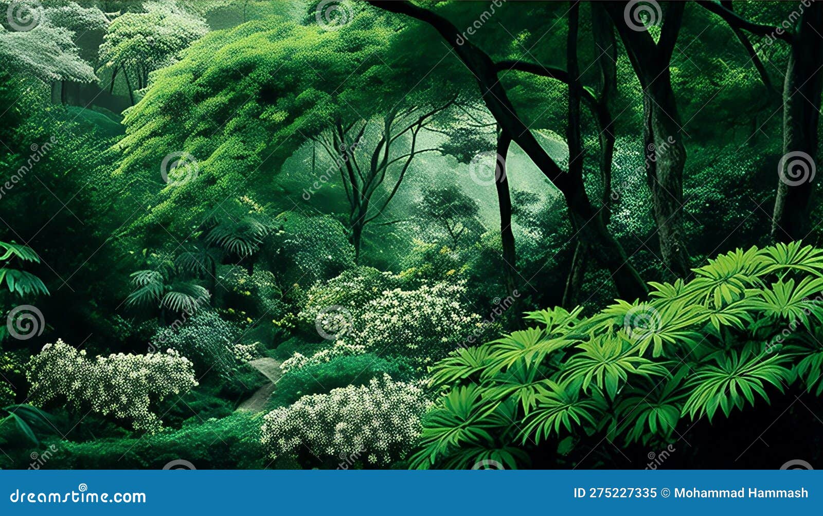 Serene Forest Pattern Vector Illustration | CartoonDealer.com #10052806
