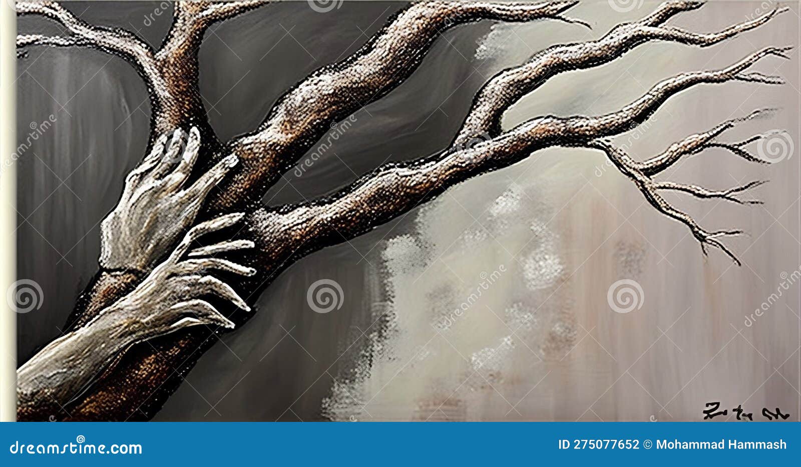 Loving Touch on the Tree, Made with Generative AI Stock Illustration ...