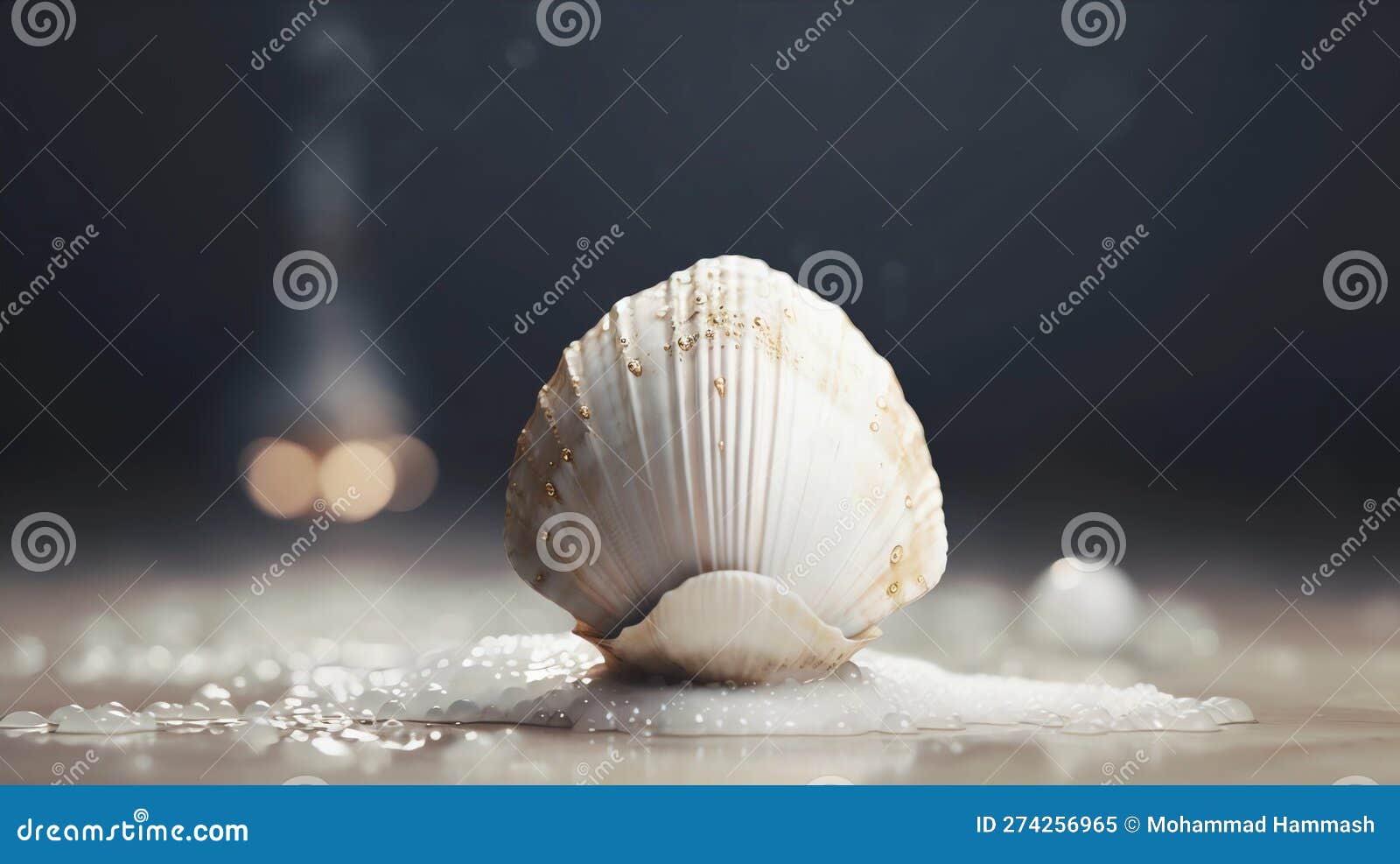 White Seashell on Sand, Made with Generative AI Stock Illustration ...
