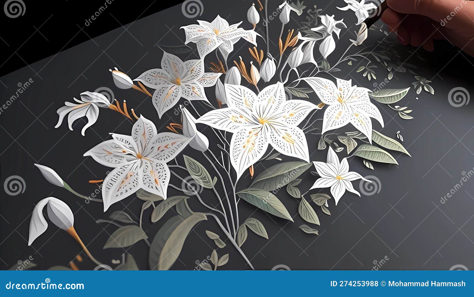 Orlaya Flowers, Made with Generative AI Stock Illustration ...